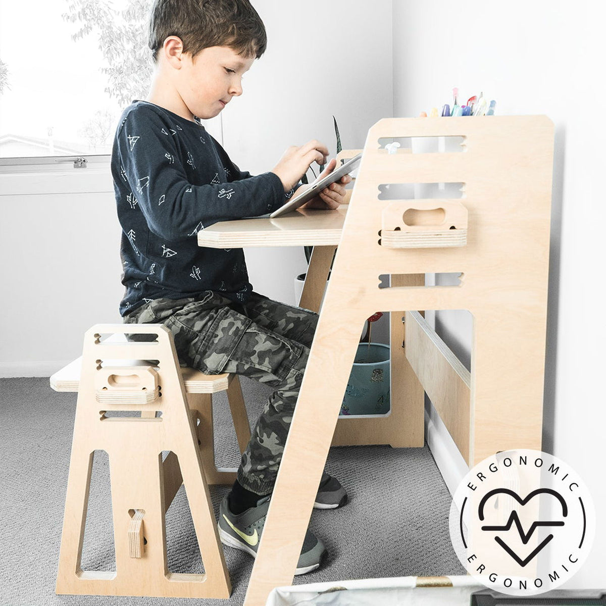 Kids Home Desk & Stool | Kids Desk & Stool Combo | Work From Home Desks ...